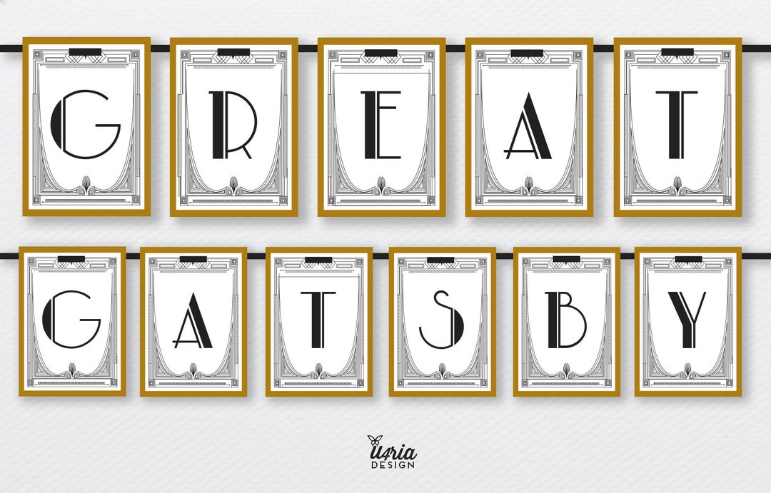 Great Gatsby Banner: Gold & Black Art Deco Party Decor - Etsy