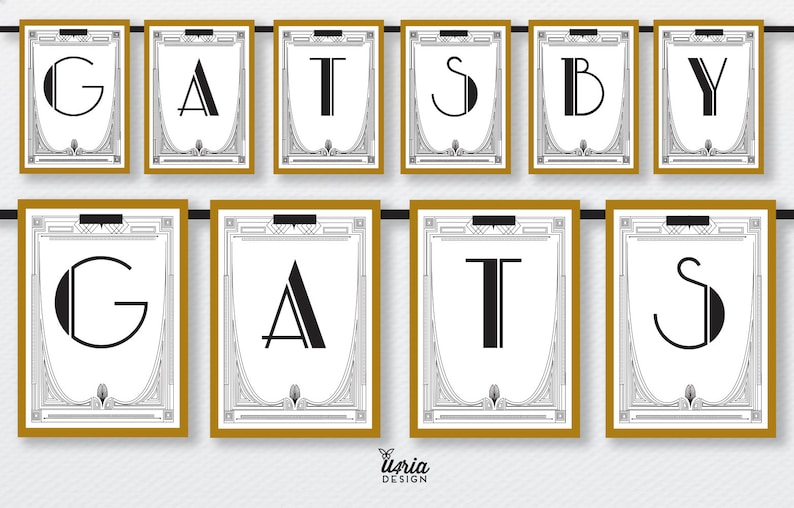 Great Gatsby Banner. Great Gatsby Party Banner. Gold & Black | Etsy