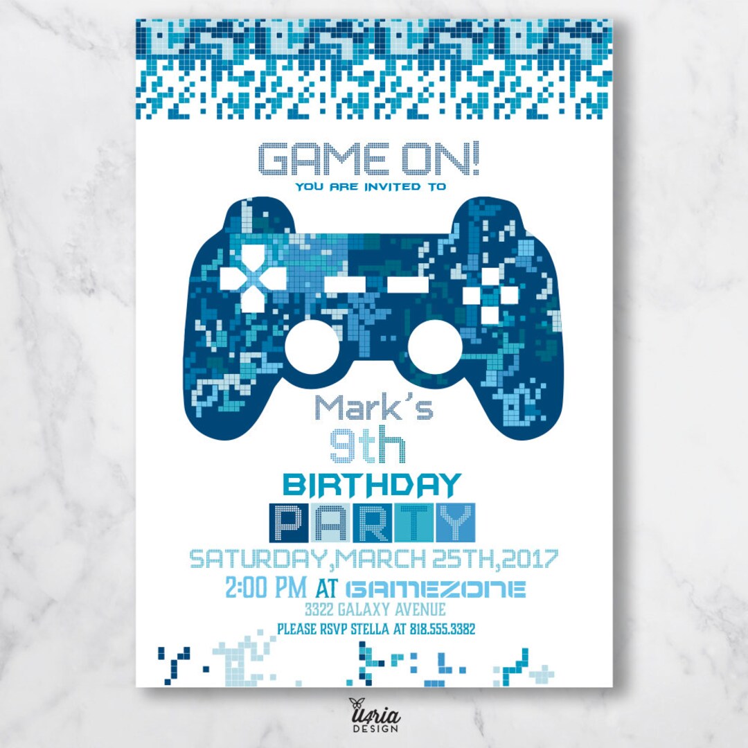 Video Game Invitation. Gaming Invitation. Video Game Console Invite ...