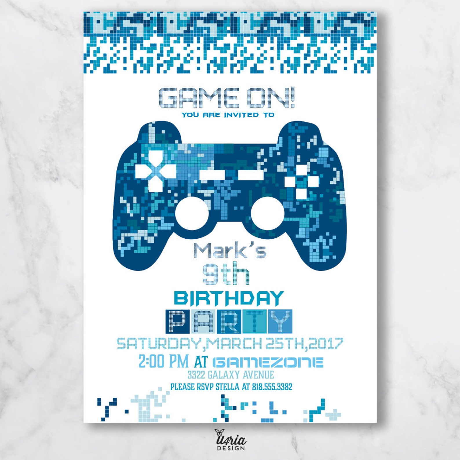Video Game Invitation. Gaming Invitation. Video Game Console - Etsy