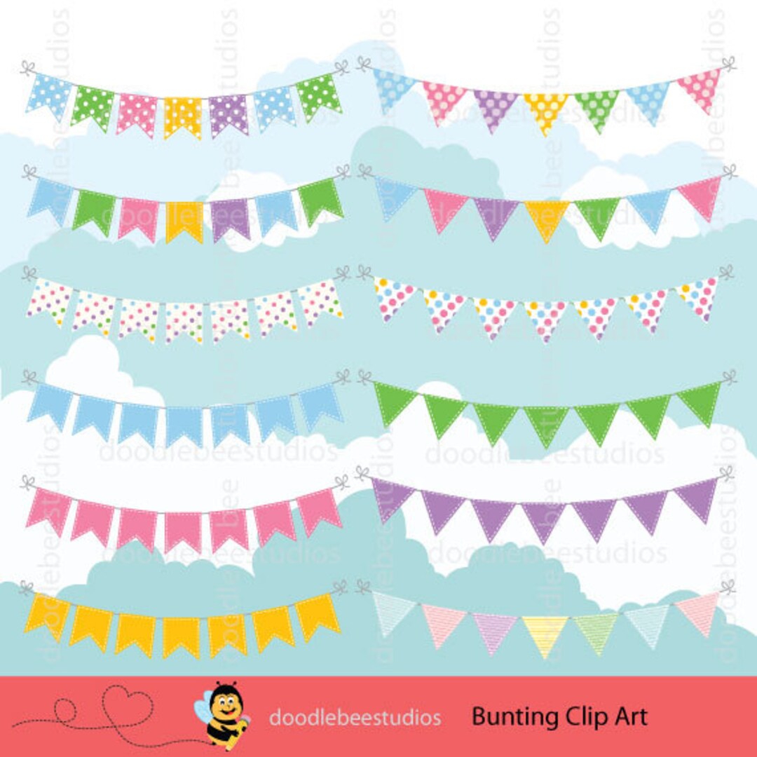 Bunting Clipart, Bunting Banners Clip Art, Bunting Flags, Buntings Clip ...