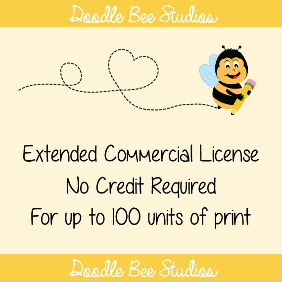 Extended Commercial License for up to 100 Units, No Credit Required - Etsy