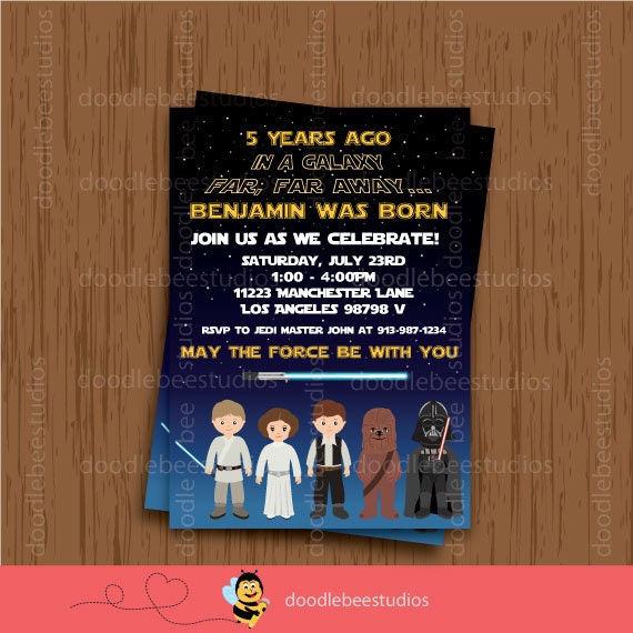 Star Wars Invitations Printable Starwars Invitations Star | Etsy