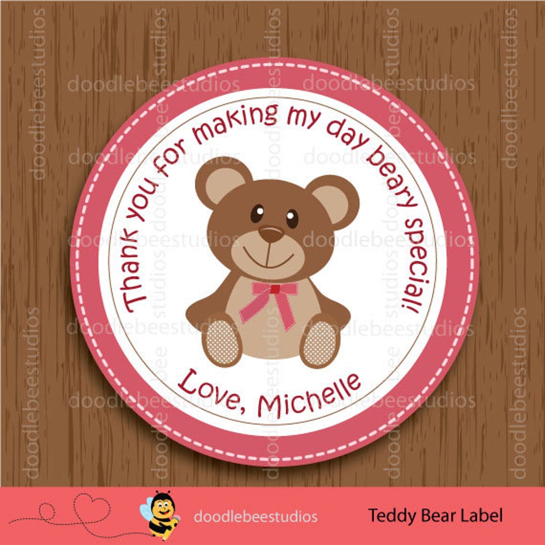 Teddy Bear Labels, Bear Favor Tags, Teddy Bear Printables, Bear Tags ...