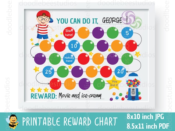 Cute Gumball Printable Reward Chart Boys Reward Chart Kids | Etsy Australia