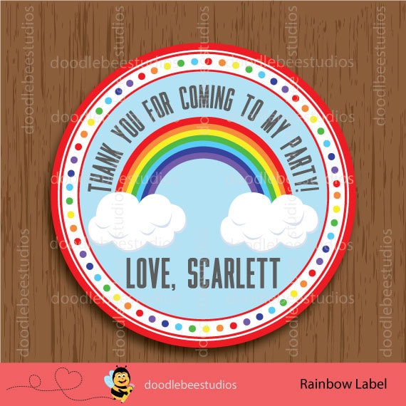 Rainbow Label Colorful Labels Rainbow Labels Rainbow Favor - Etsy