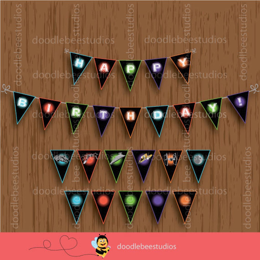 Star Wars Banner, Printable Star Wars Banner, Star Wars Printables ...