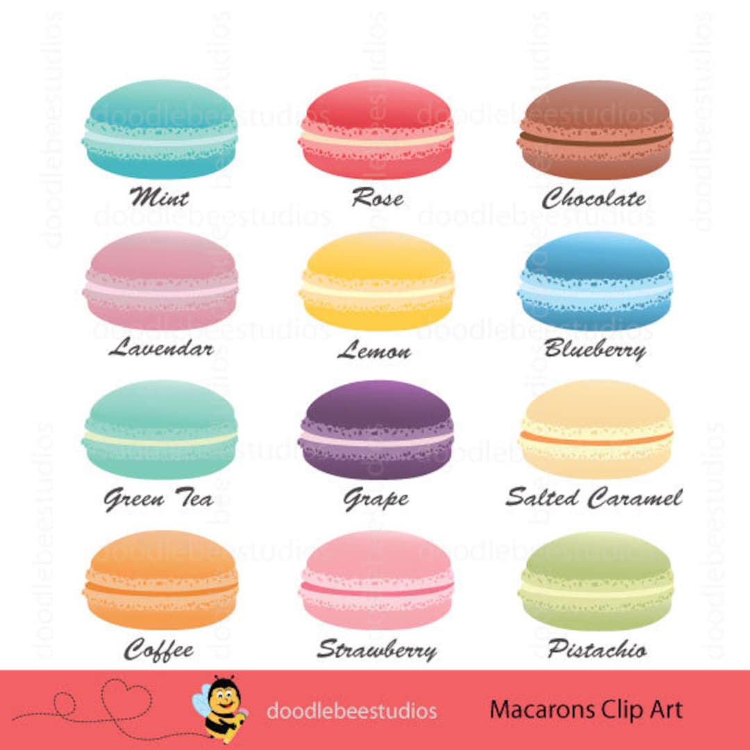 Macaron Digital Clipart, Macaron Clip Art, Macaroon Clipart, Digital ...