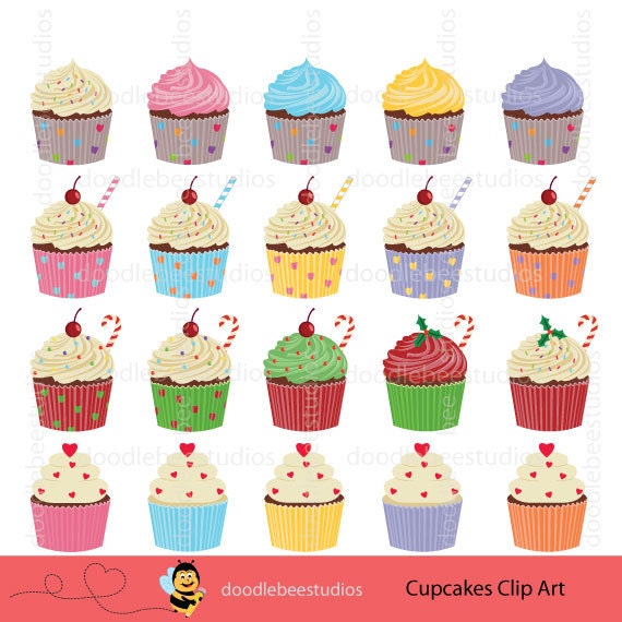 Cupcakes Clipart Clip Art Bakery Clipart Digital Clipart