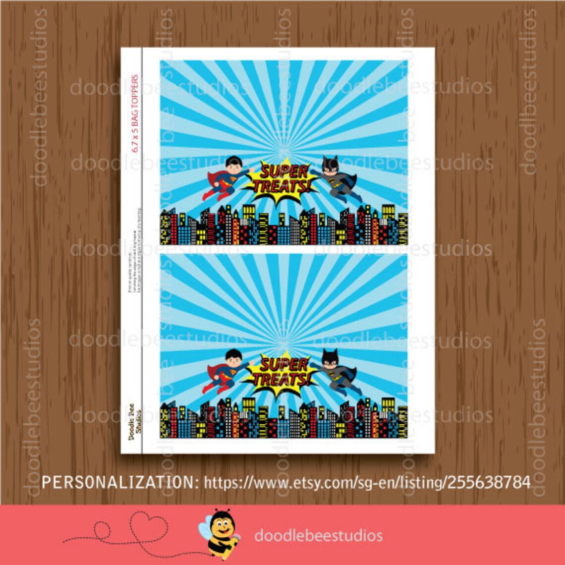Superhero Bag Toppers Printable Super Hero Bag Toppers - Etsy