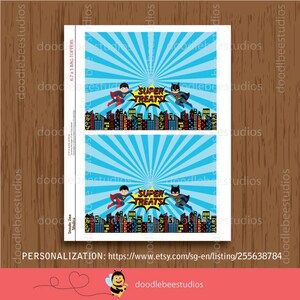 Superhero Bag Toppers Printable Super Hero Bag Toppers - Etsy