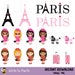 Paris Clipart, Pink Paris Clip Art, Travel Clipart, Paris Girls Clipart ...