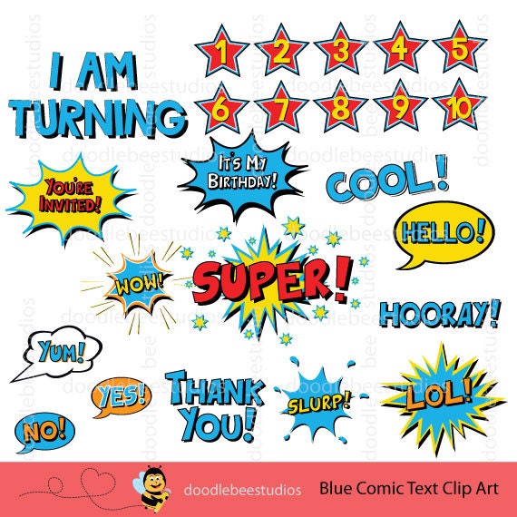 Superhero Sayings Clipart