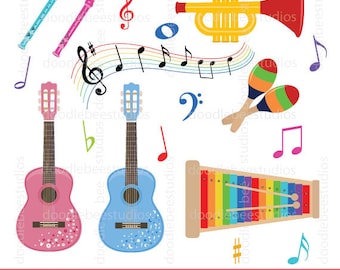 Kids With Instruments Clipart