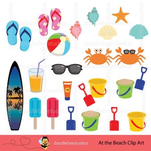 Beach Clipart, at the Beach Clip Art, Seaside Clipart, Summer Clipart ...