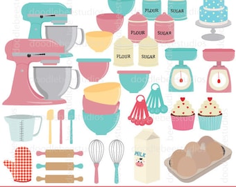 Watercolor Kitchen Clipart / Cooking Clipart / Baking Clipart - Etsy