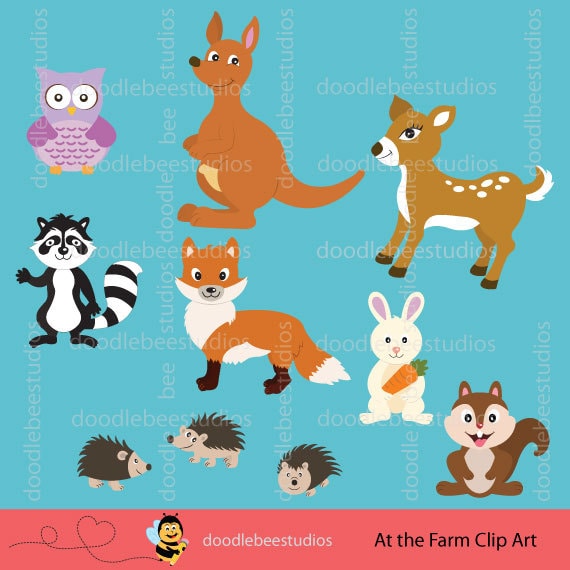 Forest Friends Digital Clipart Set Forpersonal And Commercial Etsy