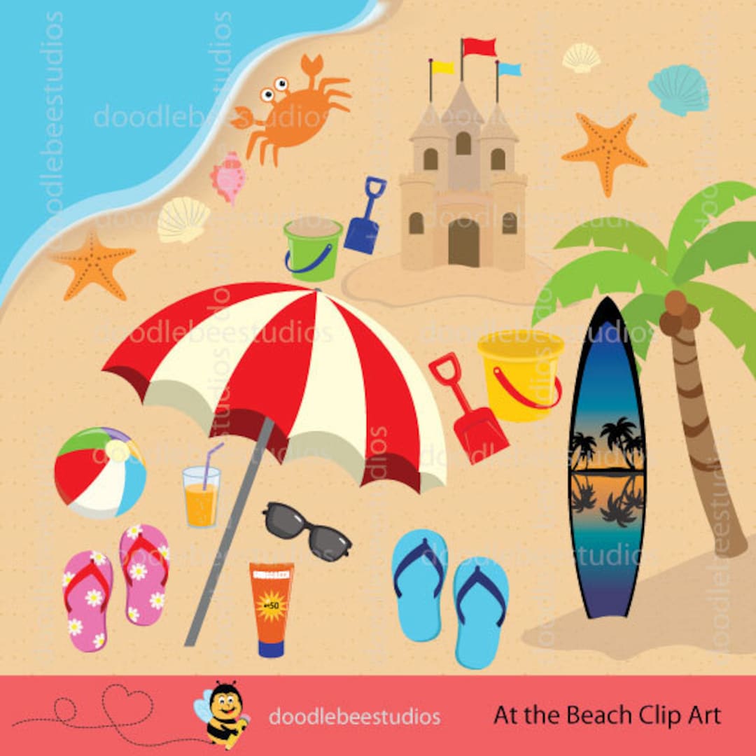 Beach Clipart, at the Beach Clip Art, Seaside Clipart, Summer Clipart ...