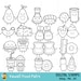 Valentine's Day Food Pairs Clipart, Kawaii Food Pairs Digital Stamps ...