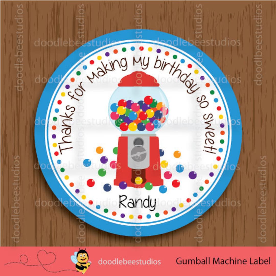 Gumball Favor Tags Printable Gumball Party Labels Gumball - Etsy