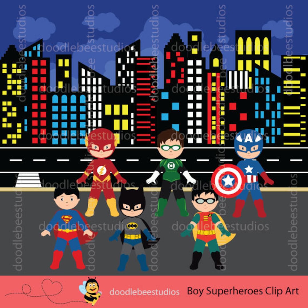 Boy Superhero Clipart, Boy Superheroes Clip Art, Superheroes Clipart ...