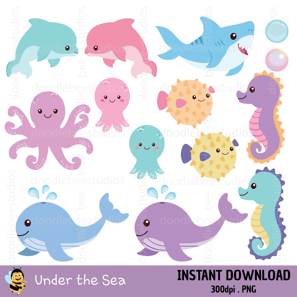 Sea Animals Clipart Sea Life Clip Art Sealife Clipart - Etsy Canada