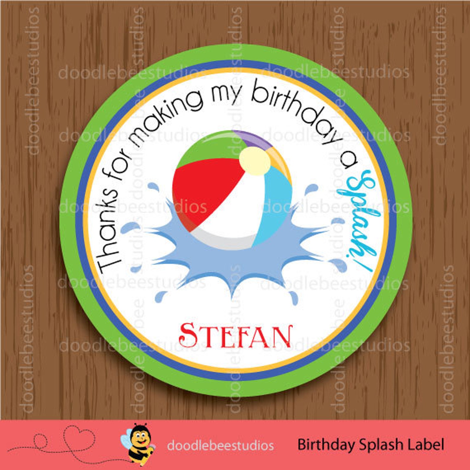 Beach Ball Party Tags Printable Beach Ball Tags Beach Party - Etsy UK