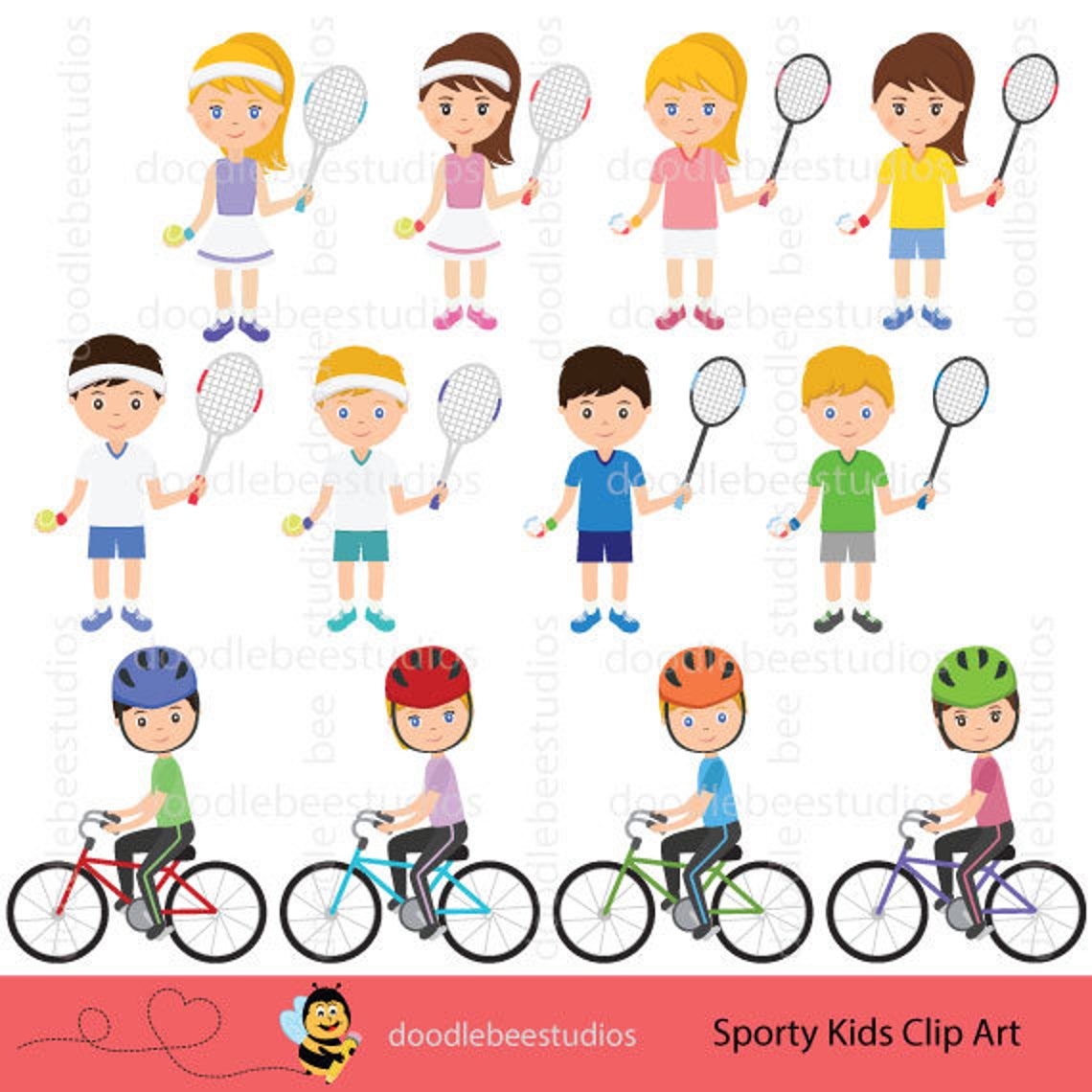 Sporty Kids Clipart Sports Clipart Kids Clipart Sports Clip | Etsy