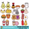 Kawaii Breakfast Foods Clipart, Breakfast Food Clipart, Cute Breakfast ...