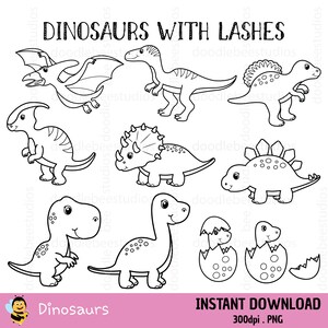 Dinosaur Digital Stamps, Dinosaur Clipart, Cute Dinosaurs, Dinosaur ...
