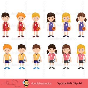 Sporty Kids Clipart, Sports Clipart, Kids Clipart, Sports Clip Art ...