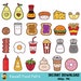 Valentine's Day Food Pairs Clipart, Valentine's Day Clipart, Perfect ...