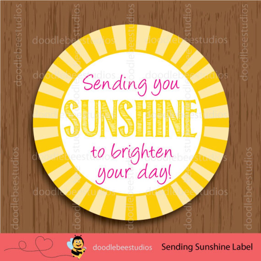Sunshine Favor Tags, Printable Sunshine Labels, Sunshine Labels ...