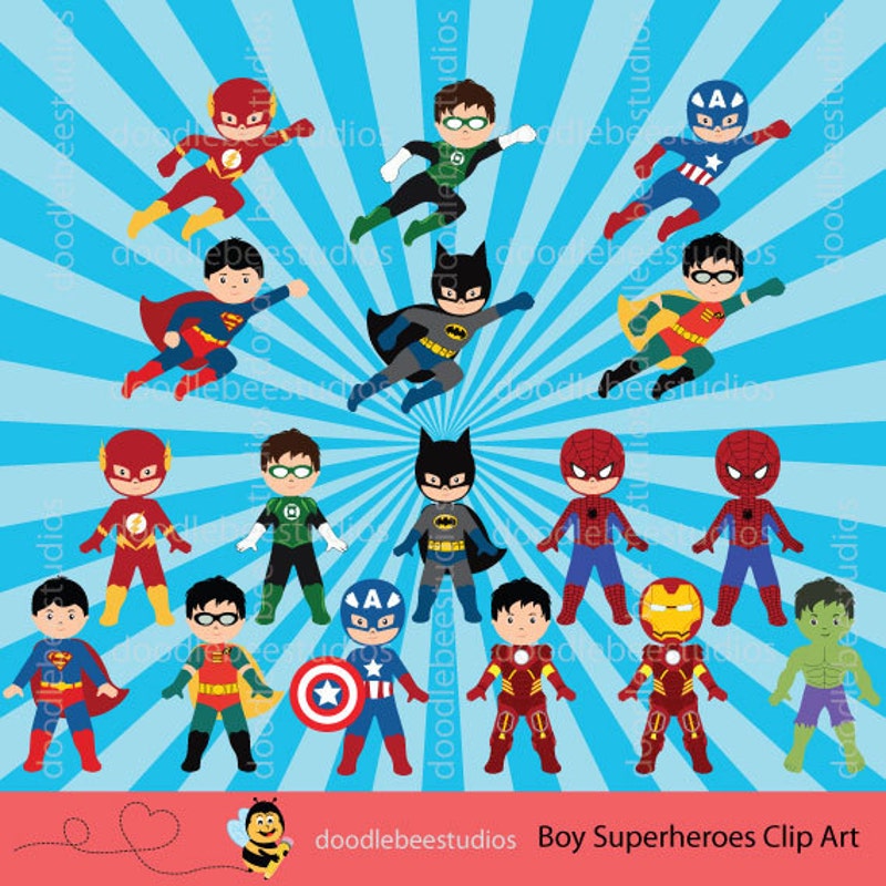 Superhero Clip Art - Etsy