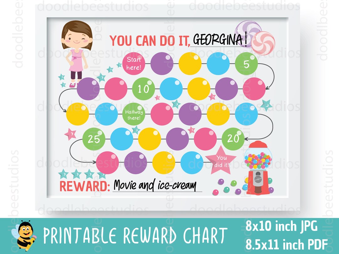 Cute Reward Chart, Gumball Reward Chart, Kids Potty Chart ...