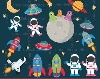 Solar System Outer Space Clipart Set. Rocket. Spaceship. - Etsy