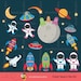 Outer Space Clipart, Outer Space Digital Download, Astronauts Clipart ...