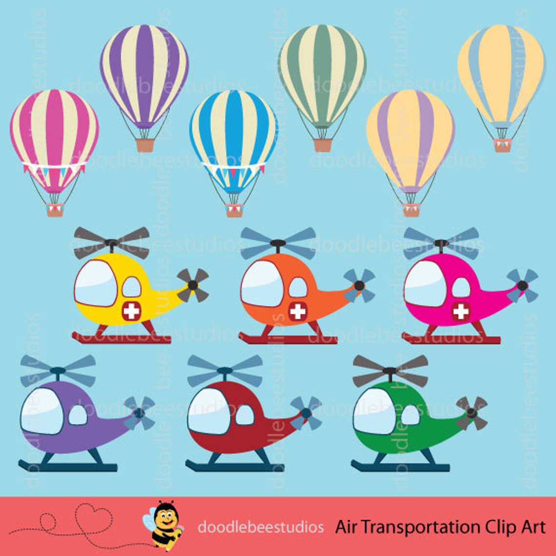 Air Transportation Clipart Air Planes Clip Art Air Vehicles | Etsy