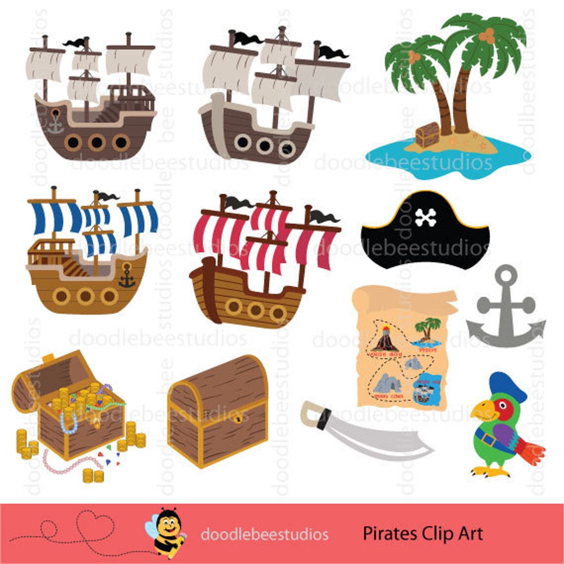 Pirates Clipart Pirates Clip Art Pirate Clipart Pirate Clip - Etsy