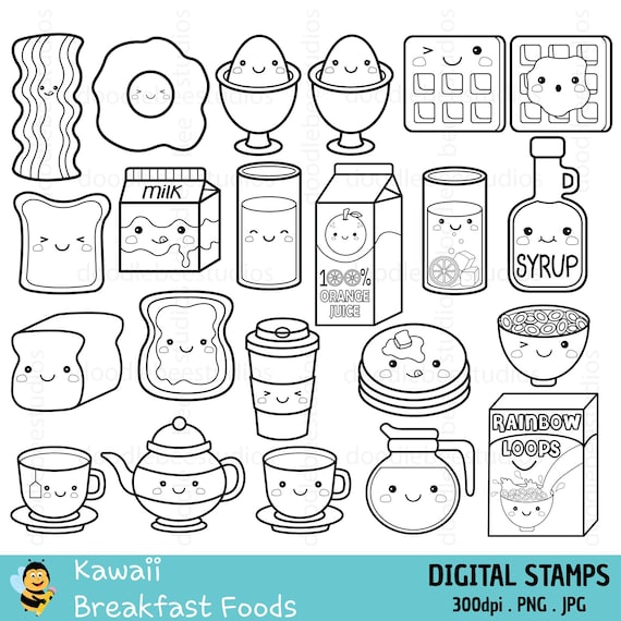 Breakfast Black And White Clipart