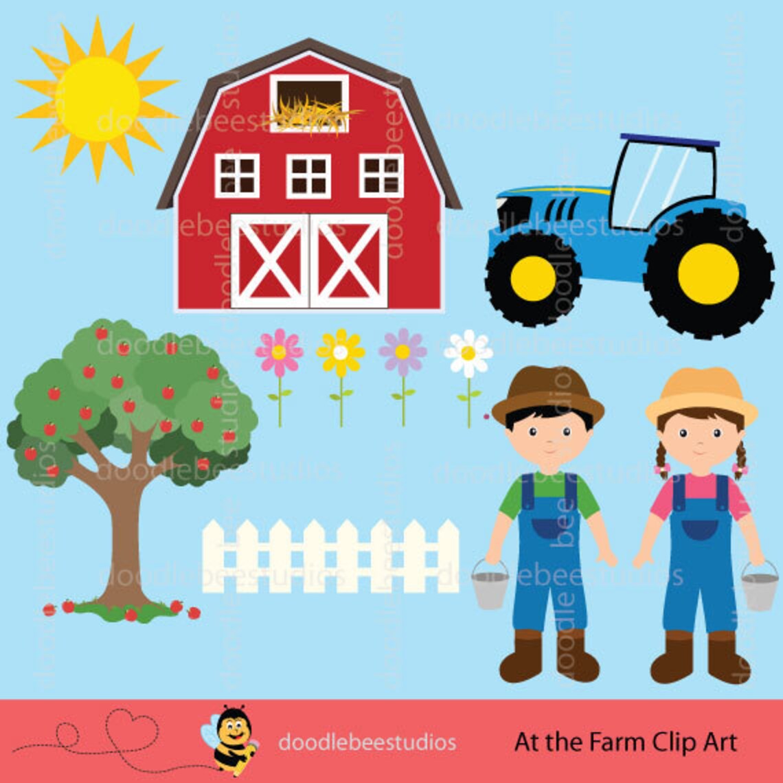 Farm Animals Clipart. Farm Clip Art Set Barnyard Animals - Etsy UK