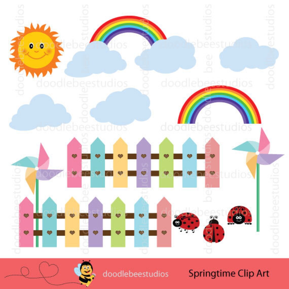 Spring Clipart Spring Time Clip Art Spring Garden Clipart - Etsy UK