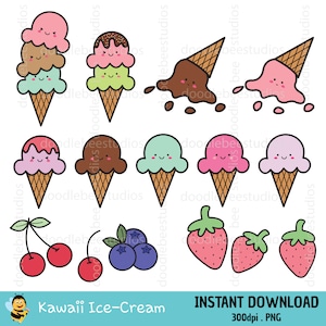 Kawaii Ice Cream Clipart, Ice-cream Clipart, Cute Ice-cream Clip Art ...