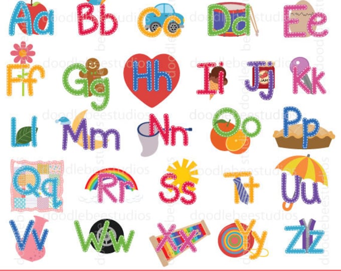 Alphabet Clipart Part 1 - ABC clip art - School clip art - Digital ...