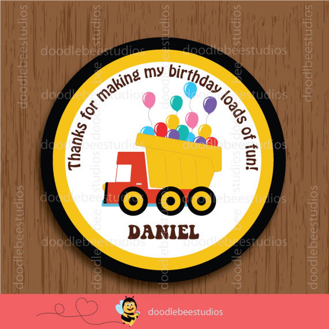 Personalized Printable Dump Truck Labels, Digital Truck Labels ...