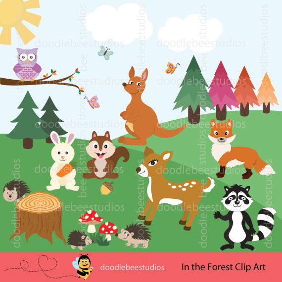 Woodlands Forest Animals Clipart, Forest Animals Clip Art, Forest ...