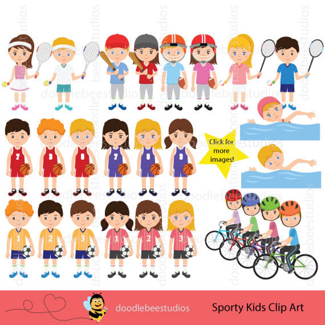 Sporty Kids Clipart, Sports Clipart, Kids Clipart, Sports Clip Art ...