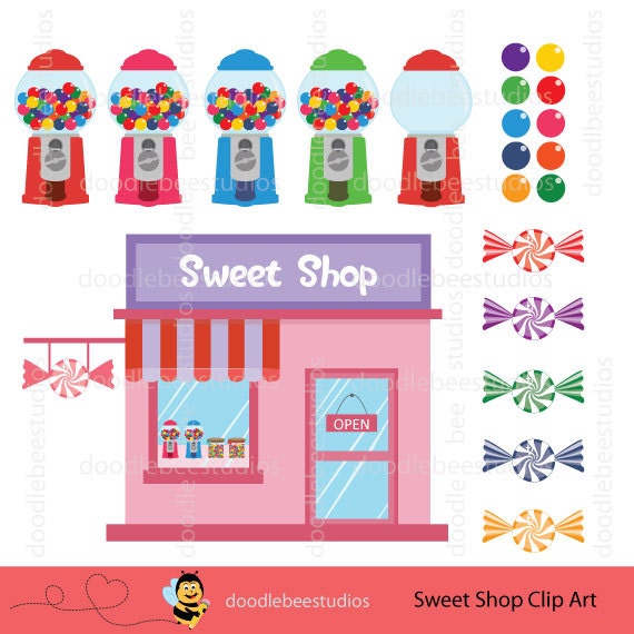Sweet Shop Clip Art, Make Your Own Gumball Machine, Digital Candy ...