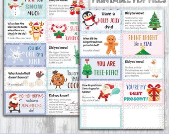 Printable Christmas Lunch Notes, Winter Lunch Box Notes, Lunch Box ...