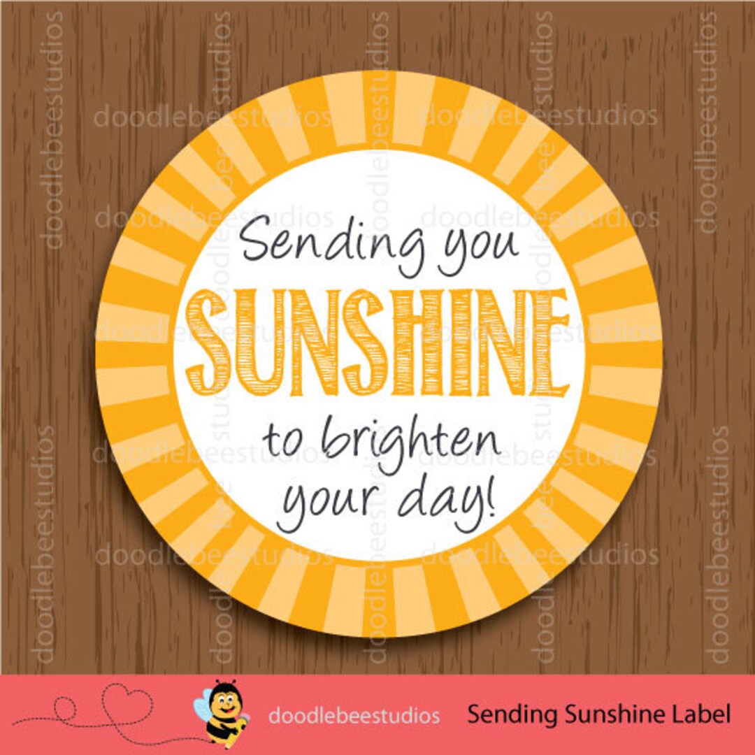 Sunshine Favor Tags, Printable Sunshine Labels, Sunshine Labels ...